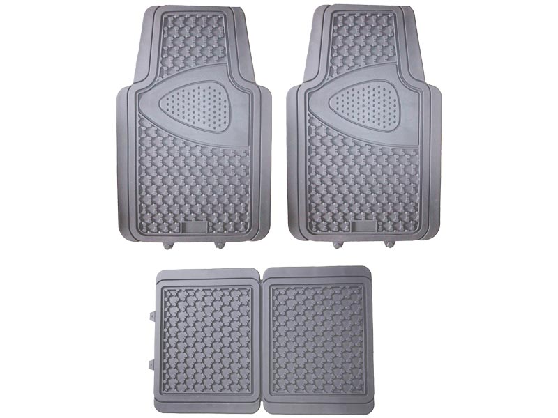 Autogear 4 Piece Grey Rubber Mat Set - Front And Rear – Gear-Up Garage