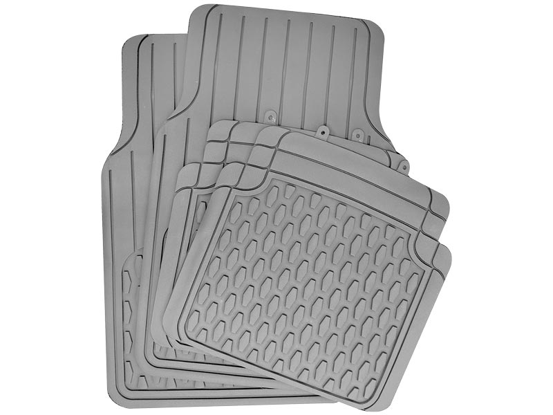 Autogear 4 Piece Grey Rubber Mat Set - Front And Rear – Gear-Up Garage