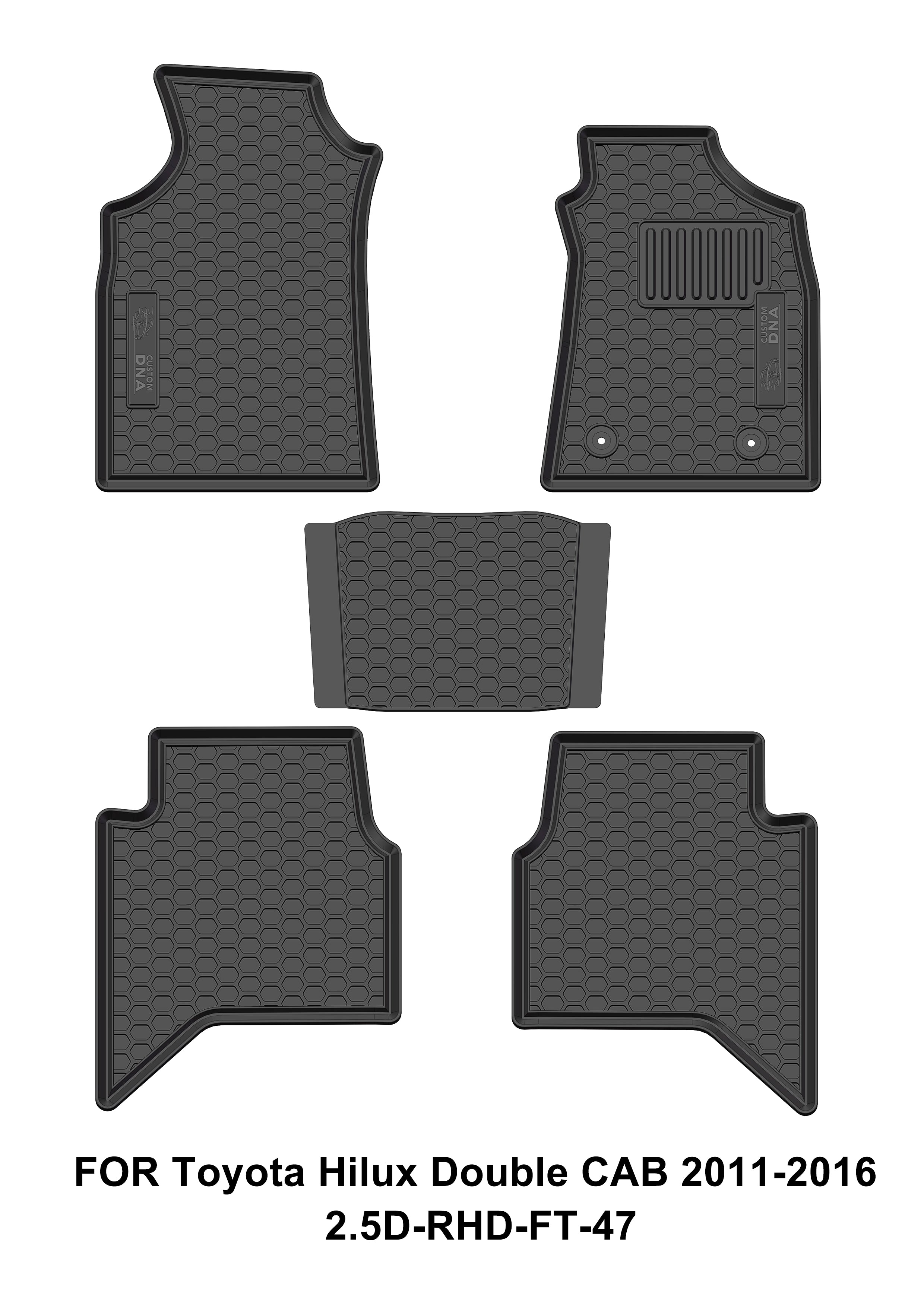 Custom DNA Toyota Hilux Double Cab 2011-2016 Black Mat Set – Gear-Up Garage