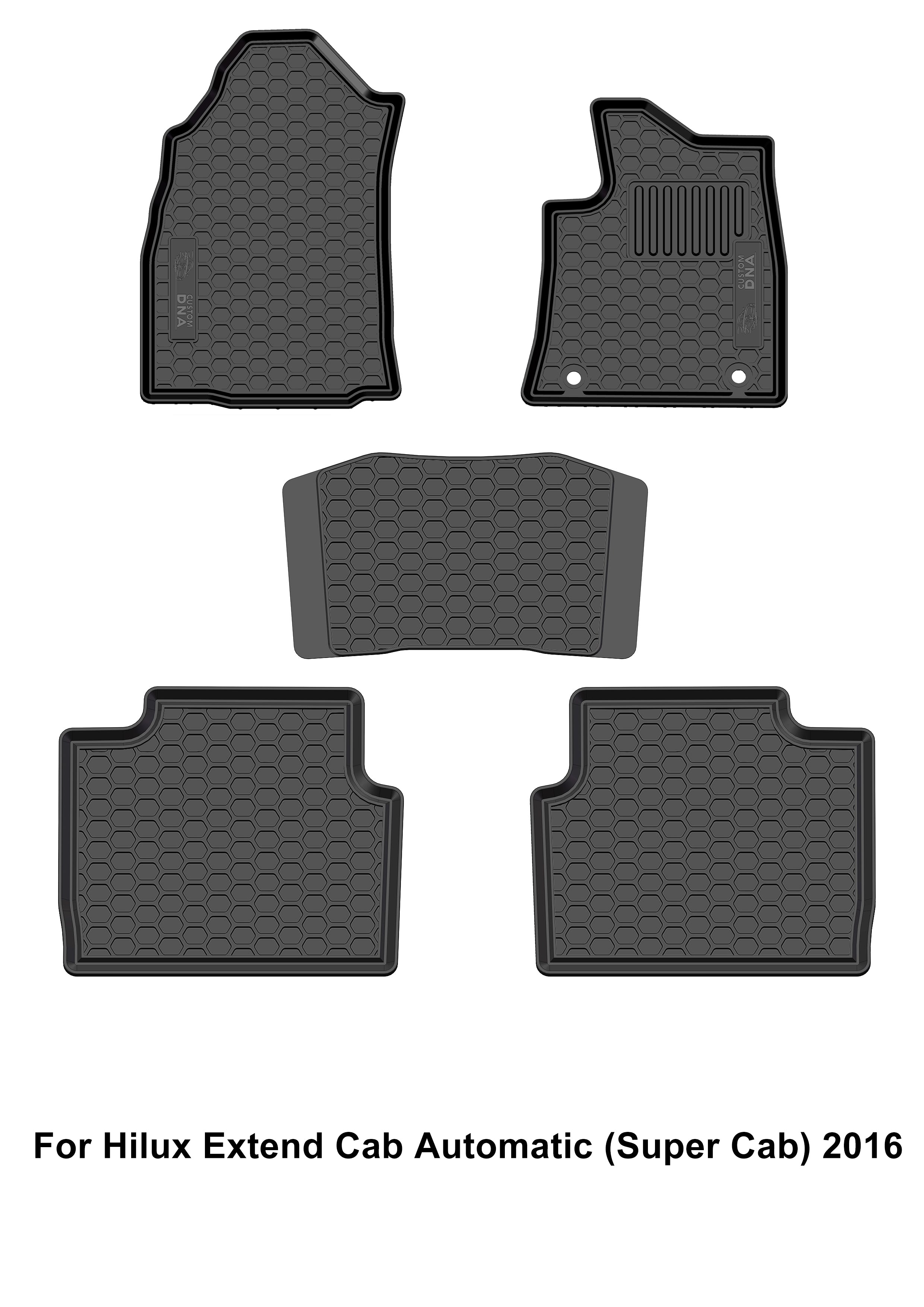 Custom DNA Hilux Extend Cab Automatic 2016+ Black Mat Set – Gear-Up Garage